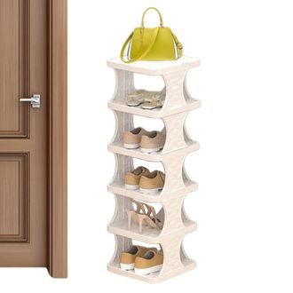 Generic Schuh-Organizer - schmales faltbares mit 6 Ebenen | Platzsparende vertikale Lagerung | Praktisch f&uuml;r Wohnungen, kleine R&auml;ume, Schlafzimmer, Erwachsene
