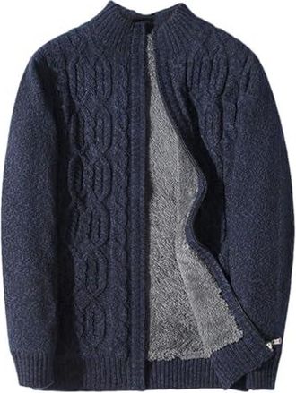 Generic Pull &eacute;pais en laine et cachemire pour homme - Cardigan dhiver &agrave; col roul&eacute;, A265-1 Bleu marine, 5XL