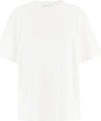 Carven Femme, Tops, Blanc, Taille: 44 FR Signature Logo T-Shirt