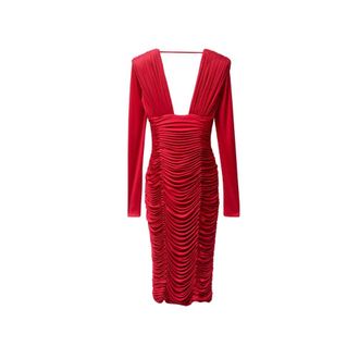 Versace Draped Silk Cr&ecirc;pe Jersey Midi Dress - - Dresses - Damen - Rot - S