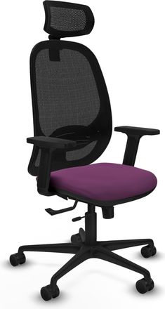 Piqueras y Crespo B&uuml;rostuhl aus Kunstleder mit 2D-Armlehnen, h&ouml;henverstellbarer Lendenwirbelst&uuml;tze und h&ouml;henverstellbarem Kopfteil und Neigungsverstellung, ausgestattet