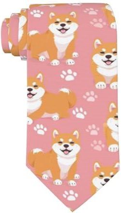 Generic Pattes De Chiens Shiba Heureux Cravate Polyvalente Cravate Homme Élégante Cravates Hommes Pour Mariages Mariage Scolaires
