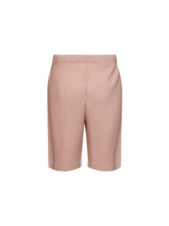 Homme Pliss&eacute; Issey Miyake Mens Bermuda Shorts Pleats 2 Pink Polyester