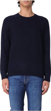 Drumohr Homme, Pulls, Bleu, Taille: L Pull en Tricot Ras du Cou