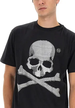 Philipp Plein Rhinestone-Embellished Cotton T-Shirt - Black