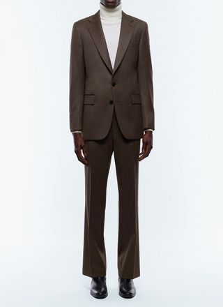 Fursac Costume ajust&eacute; en laine &agrave; chevrons - Taille 44 - Homme