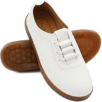 Zerimar Chaussures &agrave; Lacets pour Femme - Mod&egrave;le &eacute;l&eacute;gant et Confortable - Style raffin&eacute; et Grand Confort - Blanc, Pointure 40