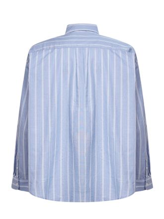 Carhartt Work in Progress Mens Long Sleeve Shirt Light Blue Striped Cotton