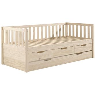 DRAWER Drawer - Lit enfant banquette 4 tiroirs en bois 90x200 cm - Bois clair - Zip