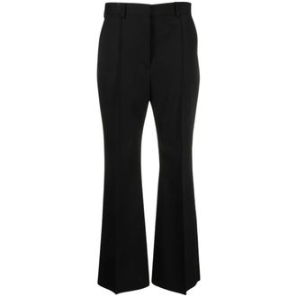 Lanvin Pantalon &eacute;vas&eacute; court en laine - Femme - Pantalons - Noir - Taille: 40 FR
