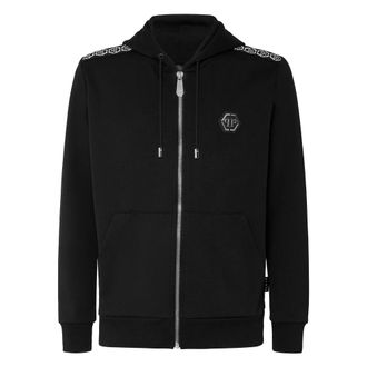 Philipp Plein Homme, Sweatshirts et sweats &agrave; capuche, Noir, Taille: 2XL Veste de surv&ecirc;tement &agrave; capuche