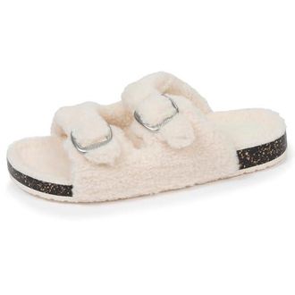 Isotoner Chaussons pantoufles Mules ouvertes femme amorti talon, confort &agrave; la marche, 38 EU, ivoire