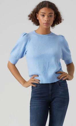 Vero Moda Rundhalspullover VMDOFFY 2/4 O-NECK PULLOVER GA NOOS mit kurzen Puffärmeln