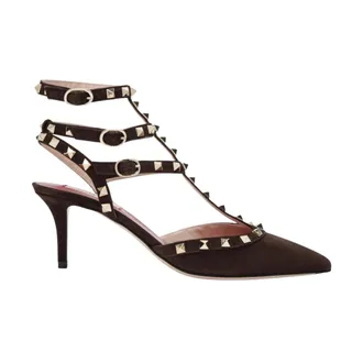 Valentino Garavani Femme, Chaussures, Brun, Taille: 38 1/2 EU Ankle Strap T. 65