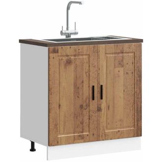 vidaXL Sp&uuml;lenunterschrank Porto Altholz-Optik 80x46x81,5 cm - Vidaxl