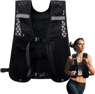 Generico Ultraleichter Trinkrucksack: Laufweste, reflektierender - Hydrattasche | Reflektiert die Einheit der Westen mit 500 ml Aufbewahrung von Wasserflaschen
