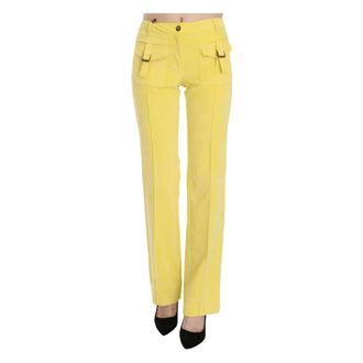 Just Cavalli Femme, Pantalons, Jaune, Taille: 42 FR Pantalon Droit Taille Moyenne