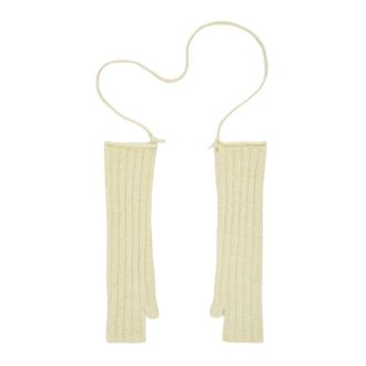 Rus Rippstrick-Fingerhandschuhe mit abnehmbarem Schlauchband - - Accessories - Damen - Gelb - ONE SIZE
