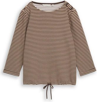 Tom Tailor 3/4-Arm-Shirt T-Shirt (im Einserpack) Langarmshirt mit Knopf-Details