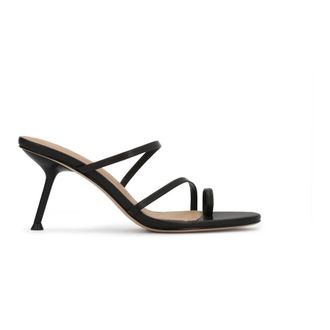 Kazar Echtleder-Pantoletten mit feinen Riemen - - Shoes - Damen - Schwarzk - 39 EU