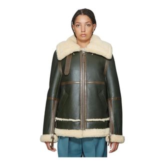 Acne Studios Femme, Vestes, Vert, Taille: 34 FR Long Raf Shearling Jacket