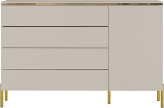 Pascal Morabito Kommode mit 4 Schubladen & 1 T&uuml;r - Beige & Goldfarben - VUKIA