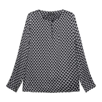 Elena Miro Femme, Blouses et Chemises, Noir, Taille: 54 FR Blouse imprim&eacute;e en viscose Ecovero