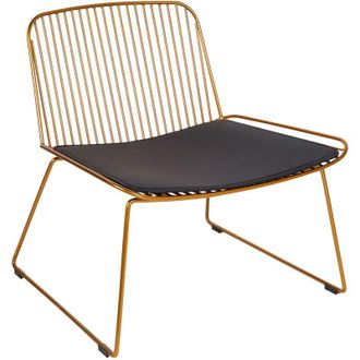 Beliani Metallstuhl Gold u. Schwarz aus Stahl mit Kunstleder Sitz Ohne Armlehnen Industrial Glamour Stil Modern f&uuml;r K&uuml;che Esszimmer Essbereich