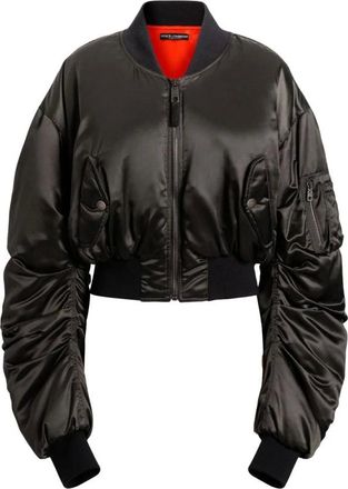 Dolce & Gabbana Femme, Vestes, Noir, Taille: 36 FR Bomber Vestes