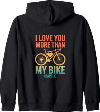 Mapanoli Design Ich Liebe Dich mehr als Mein Fahrrad Barely Retro Cyclist Valentine Kapuzenjacke