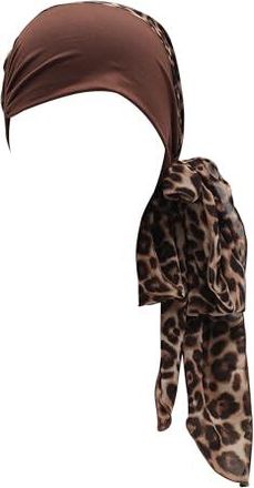 ZLYC Foulards dété pour femme - Turban imprimé, Imprimé léopard marron, Taille unique
