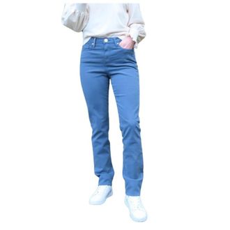 Islow Malo Slim Hochtaillierte Baumwollhose - - Trousers - Damen - Blau - W25
