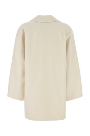 Max Mara Womens Ivory Wool Blend Orma Coat Bianco Cappotti