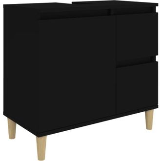 vidaXL Badschrank Schwarz 65x33x60 cm Holzwerkstoff Vidaxl