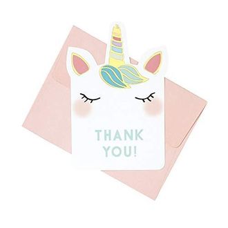 Talking Tables We Heart Unicorn Thank You Cards 8Pk, Papier