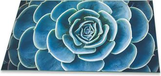 Decorwelt | Herdabdeckplatten 90x52 cm 1-Teilig Blumen Blau Ceranfeldabdeckung Universal Spritzschutz Glas Deko Elektroherd Induktion f&uuml;r Kochplatten Herdschutz