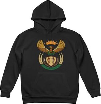 Generic Sweatshirts &Agrave; Capuche Hommes Doublure Polaire Imprim&eacute; Graphique Afrique du Sud Embl&egrave;me National Pull Hoodie Hauts Streetwear Vintage Pull De D&eacute;tente A