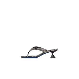 Loriblu Femme, Chaussures, Gris, Taille: 37 EU Sandales &agrave; bride imprim&eacute; peau de serpent
