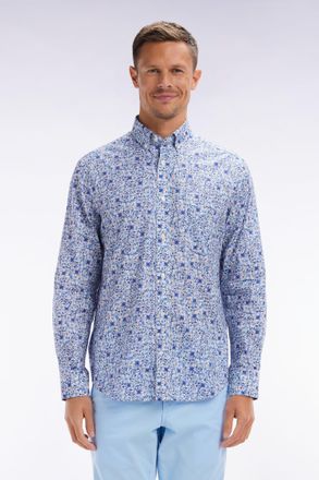 Eden Park Chemise &Agrave; Micromotifs En Coton Pima Ciel Coupe Droite