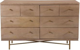 Rendez-Vous Déco Commode 8 tiroirs en bois de manguier et pieds en métal doré - Bran