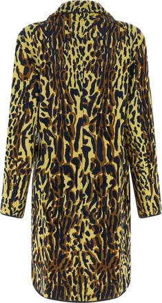Marni Abstract Animal-Print Jacquard Coat - Yellow