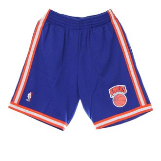 Mitchell & Ness Homme, Sport, Bleu, Taille: S NBA Swingman Basketball Shorts Knicks
