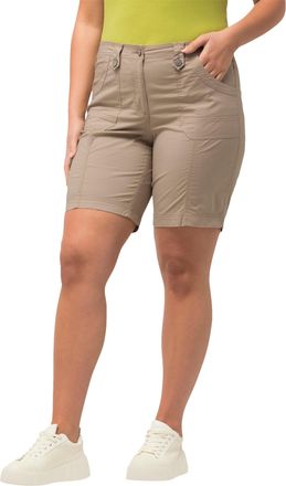 Ulla Popken Damen große Größen Übergrößen Plus Size Cargo-Bermuda, Komfortbund, 4-Pocket-Schnitt kitt 62 818455679-62