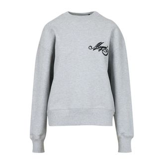 Msgm Cursive Logo Jersey Sweatshirt - - Sweatshirts & Hoodies - Damen - Grau - M