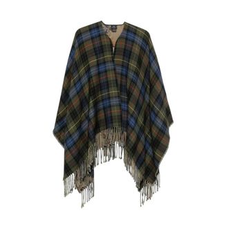 Etro Poncho &agrave; carreaux avec franges - Femme - Vestes - Multicolore - Taille: ONE Size