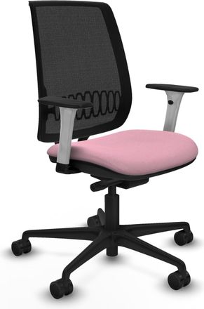 Piqueras y Crespo Computerstuhl Rosa Alares mit wei&szlig;en und schwarzen Armlehnen, h&ouml;henverstellbare Lendenwirbelst&uuml;tze, ausgestattet mit Syncro/Traslack und injiziertem S