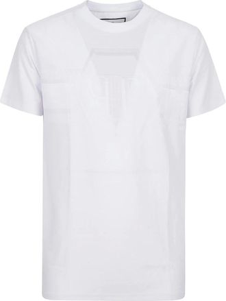 Philipp Plein Homme, Tops, Blanc, Taille: S T-shirt col rond Hexagon