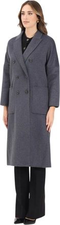Vicolo Femme, Manteaux, Gris, Taille: 38 FR Long Double-Breasted Coat
