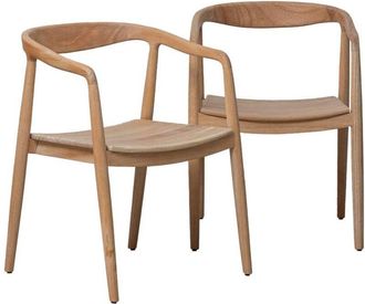 Made In Meubles Made In Meubles - Chaise en bois de teck brut June (lot de 2)