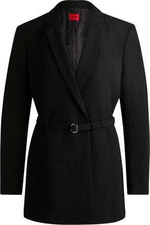 HUGO BOSS Femme, Vestes, Noir, Taille: 38 FR Blazer Moderne avec Fermeture &agrave; Ceinture